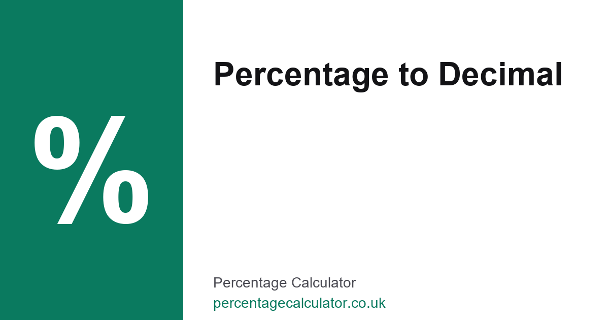 Percentage to Decimal Calculator